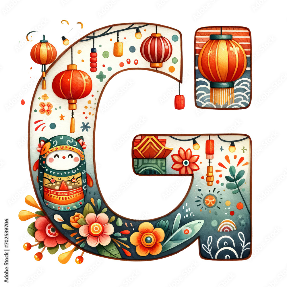 chinese alphabet, chinese number, chinese clipart, water color clipart ...