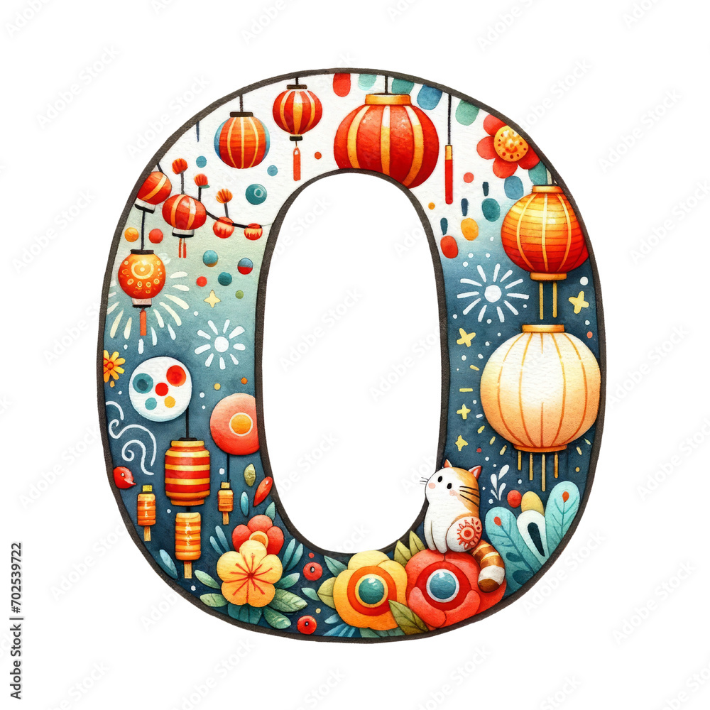 chinese alphabet, chinese number, chinese clipart, water color clipart ...