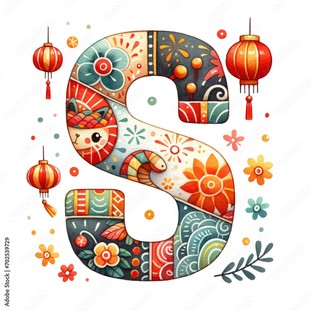 chinese alphabet, chinese number, chinese clipart, water color clipart ...