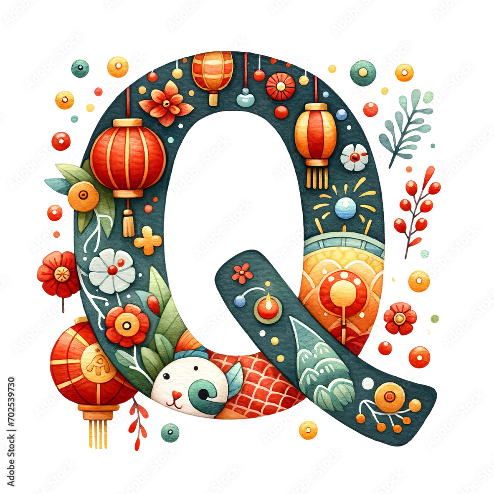 chinese alphabet, chinese number, chinese clipart, water color clipart ...