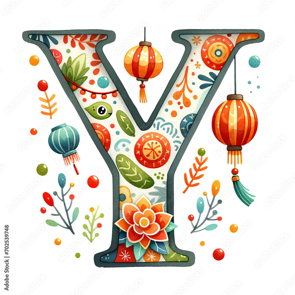 chinese alphabet, chinese number, chinese clipart, water color clipart ...