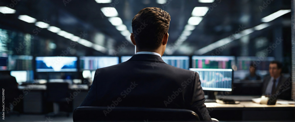 buying stocks with a mesmerizing depiction of an businessman, their ...