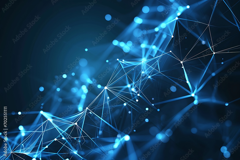 ai,blue,network,three-dimensional,cyber,geometric,connection,algorithm ...