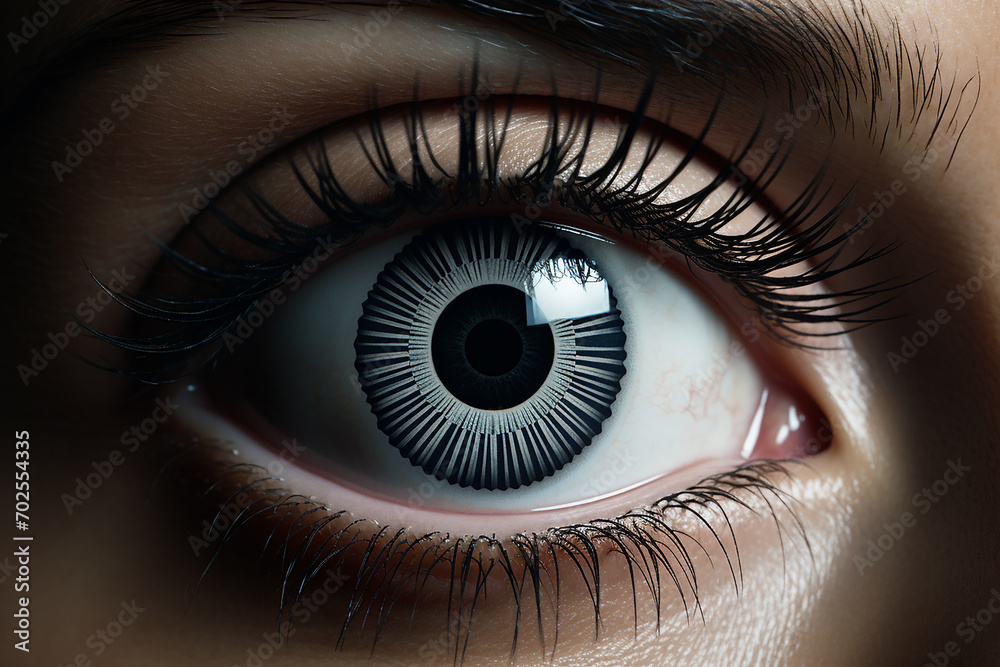 Generative AI Image of Woman Eye with Hypnotized Eyeball and ...