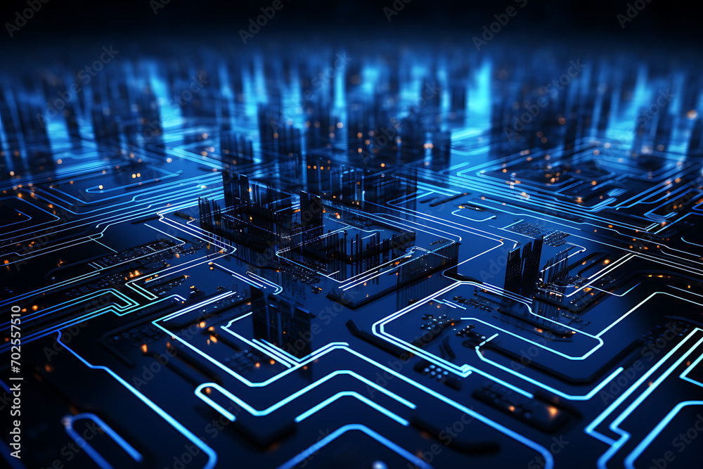 Highly detailed technology texture, AI supercomputer Chrome, insane ...