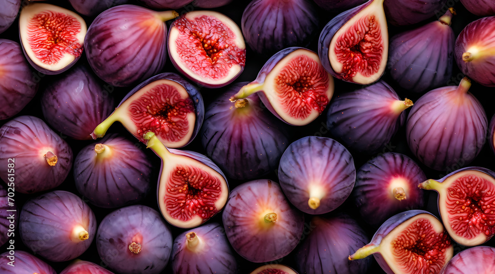 Fig Delicacies: A Close-Up of Ripe and Juicy Cut Figs, intricate ...