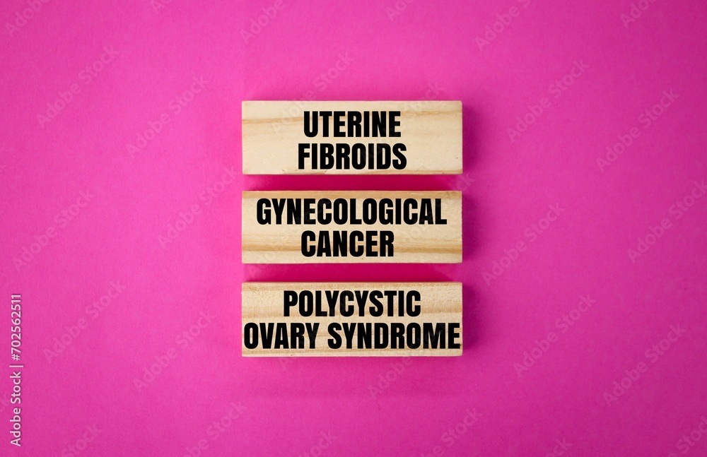 arrangement of wood and the words Uterine Fibroids, Gynecological ...