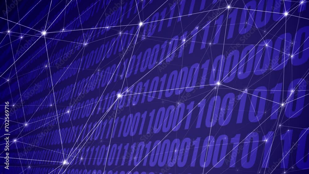 Cyber crime lines of binary code and connected lines in digital world of cyber security and ...