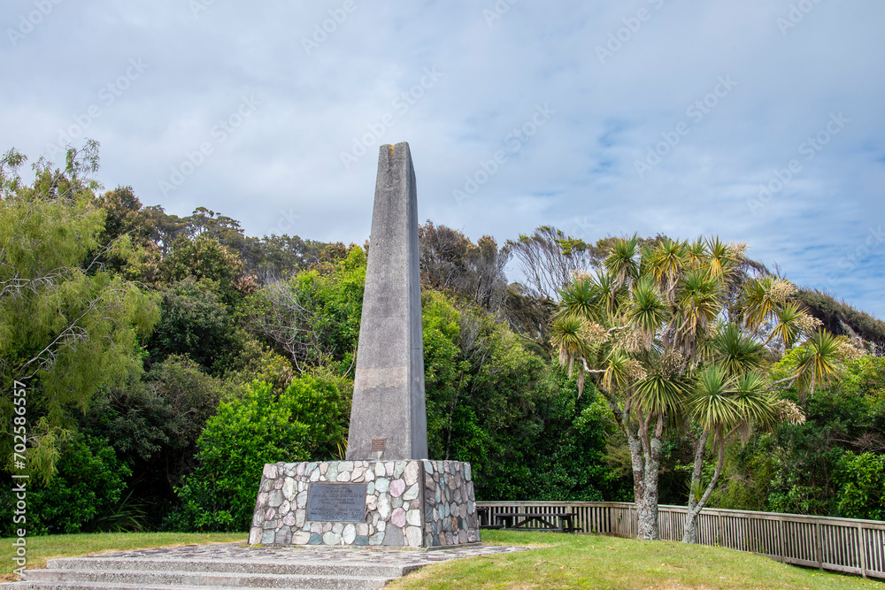 Haast new zealand 14th Dec 2023: the stone monument to commemorate the ...
