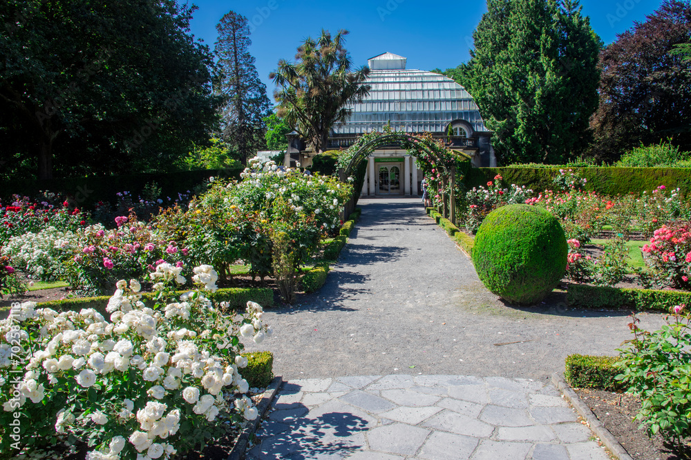 the view of Rose Garden in Christchurch Botanic Gardens. The first ...