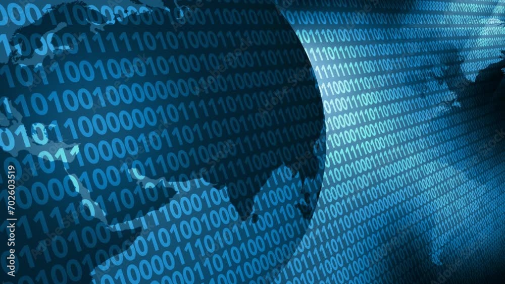Binary Code And Rotating World Exploring Intersection Of Technology Background Cybercrime And