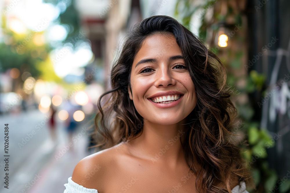 Radiant Hispanic Woman in Her 20s Exuding Confidence, Joy, and Latin ...