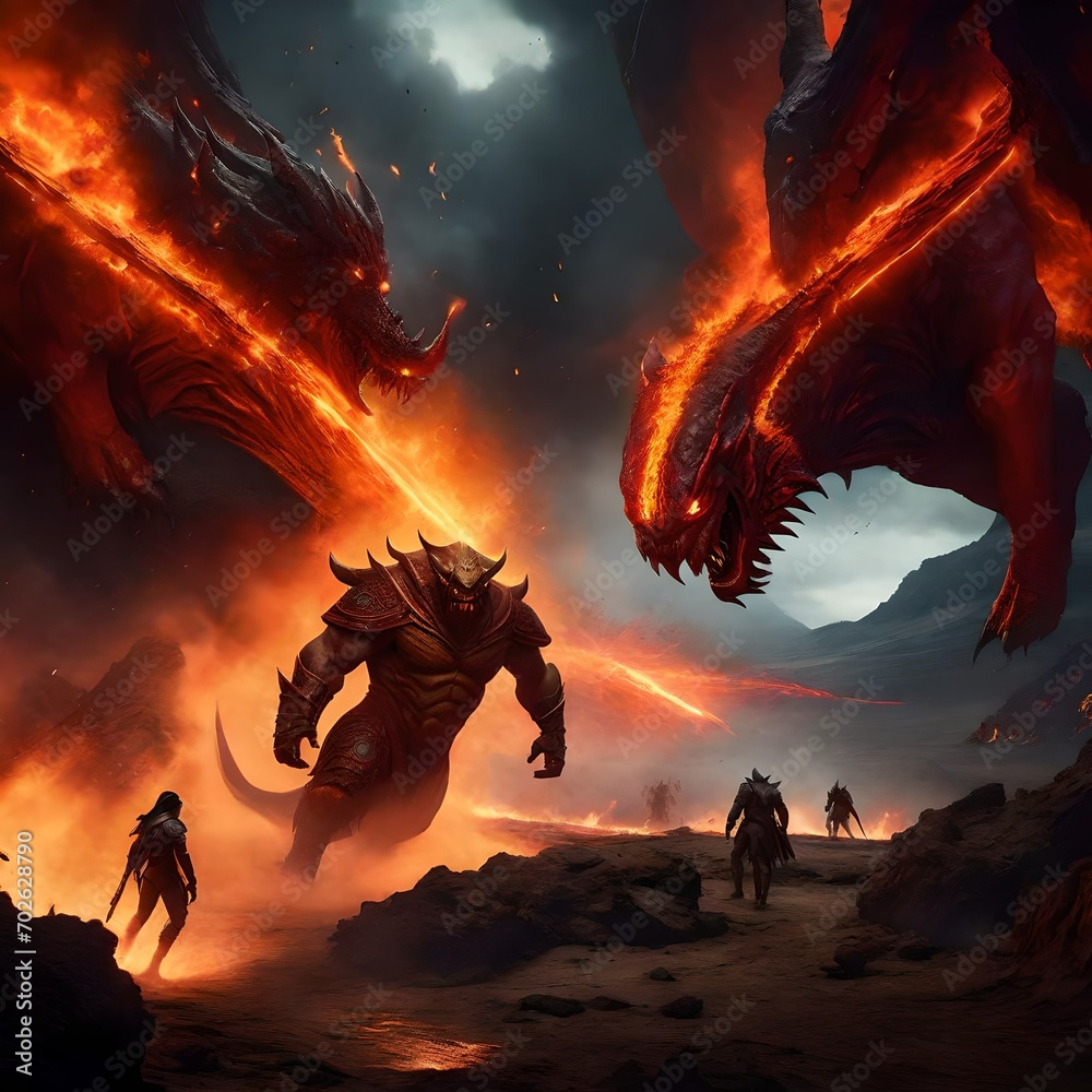 An epic clash takes place in the boss fight with a lava demon, the ...