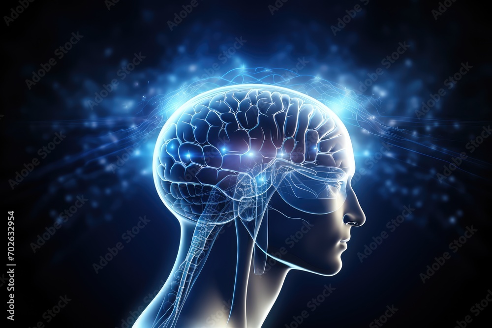 Neural realm Human Mind Illustration: Brain intricate neural circuitry ...