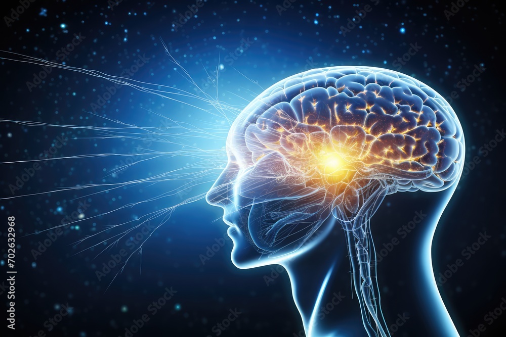 Neural realm Human Mind Illustration: Brain intricate neural circuitry ...