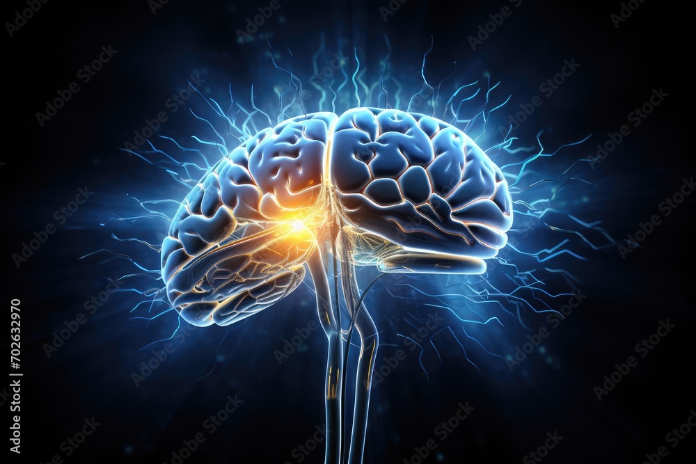 Neural realm Human Mind Illustration: Brain intricate neural circuitry ...