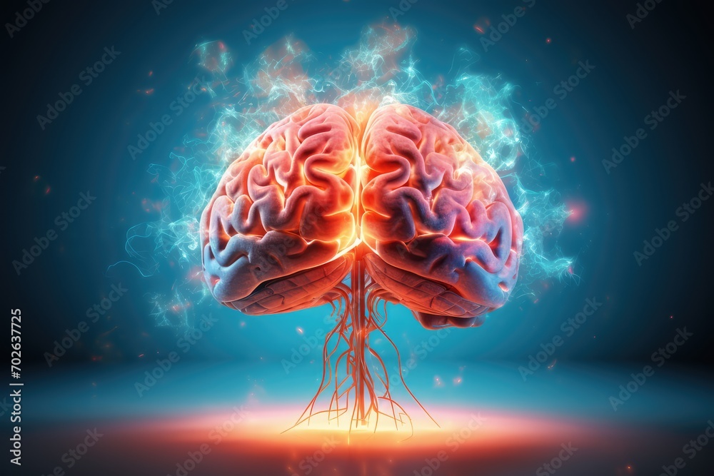 Brain Neural circuits signals via neurotransmission. Receptors dopamine ...