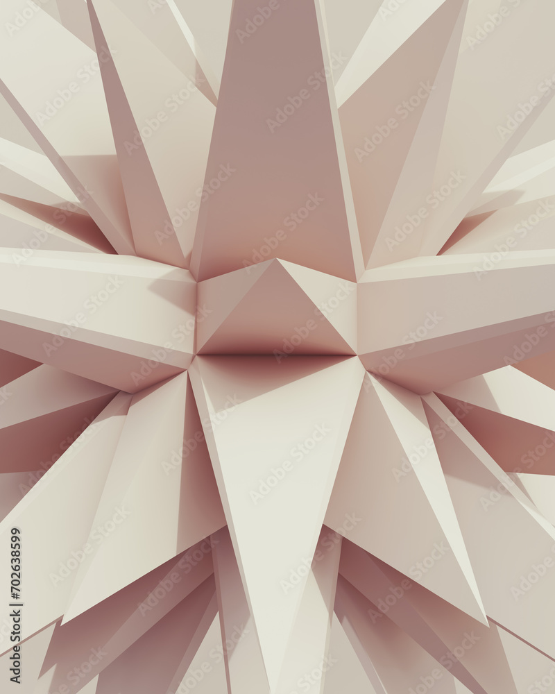 Solid 3d geometric shapes off white soft tones patterns triangles ...