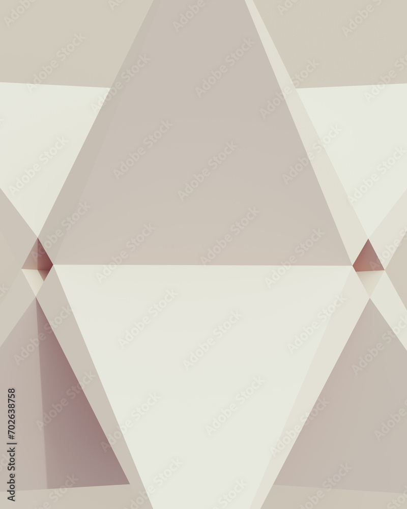 Solid 3d geometric shapes off white soft tones patterns triangles ...