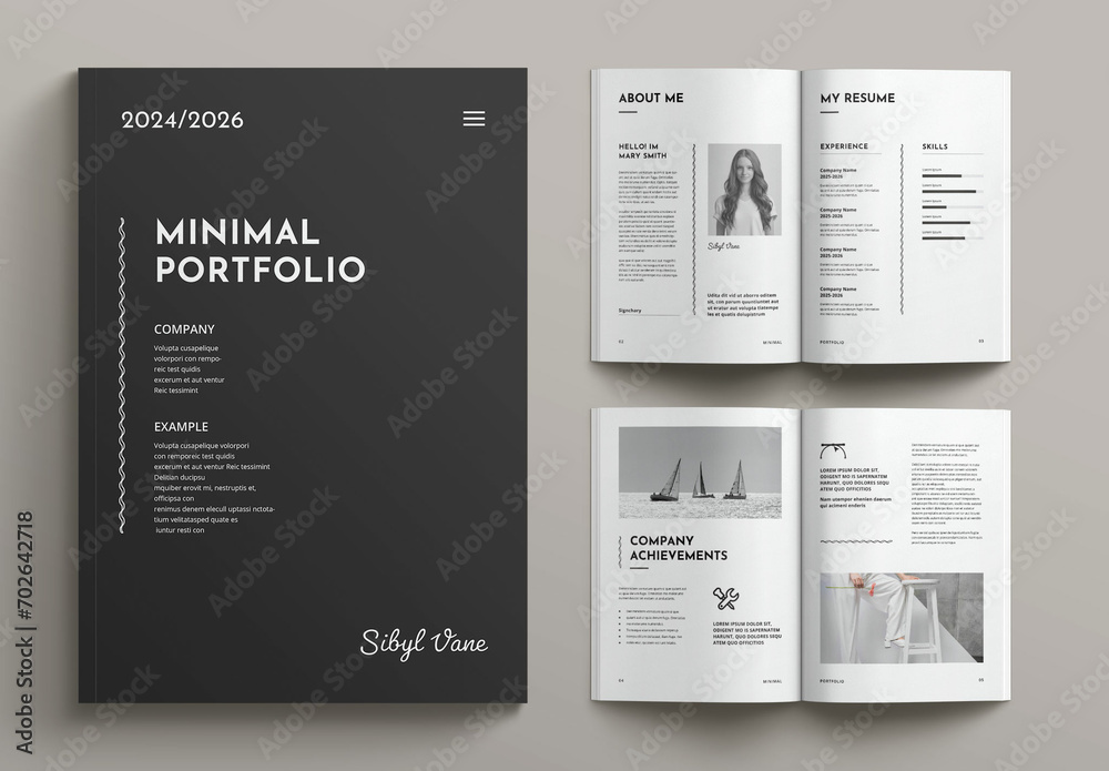 Minimal Portfolio Template Stock Template | Adobe Stock