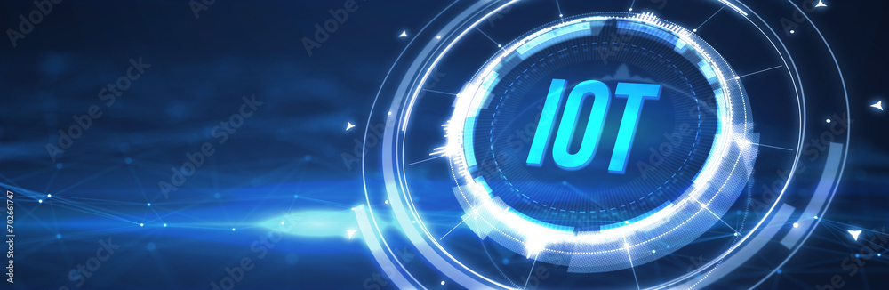 Internet of things - IOT concept. Businessman offer IOT products and ...