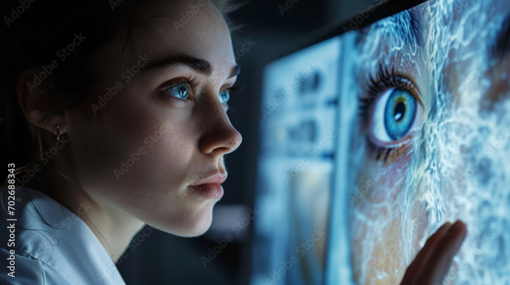 Patient Education Interactive Screen: A patient engaging with an ...