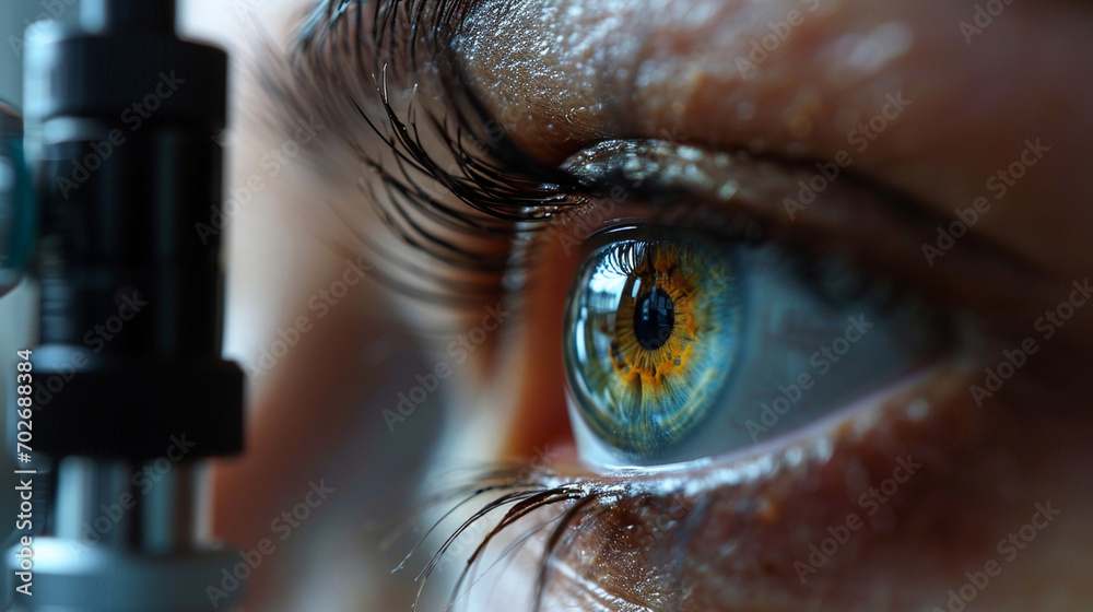 Glaucoma Testing Procedure: A patient undergoing a glaucoma testing ...