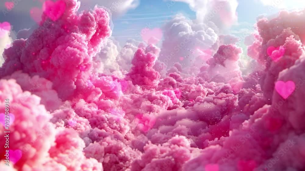 Vidéo Stock Pink clouds for Valentine's theme, loop video background ...