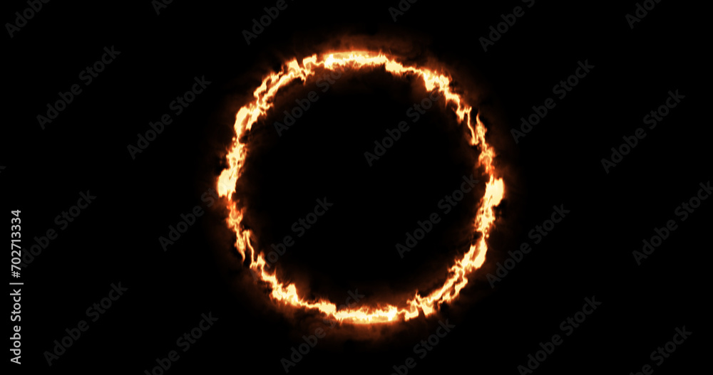 Fiery ray generated in a circle frame sparks and flares background ...
