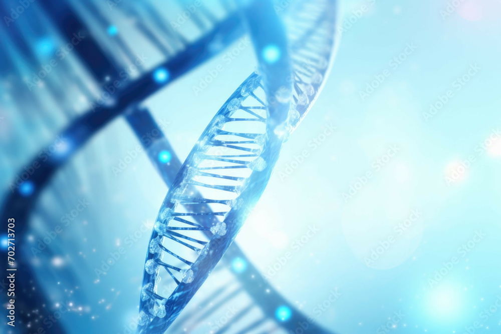background with blue dna lines and the word scientific Stock ...