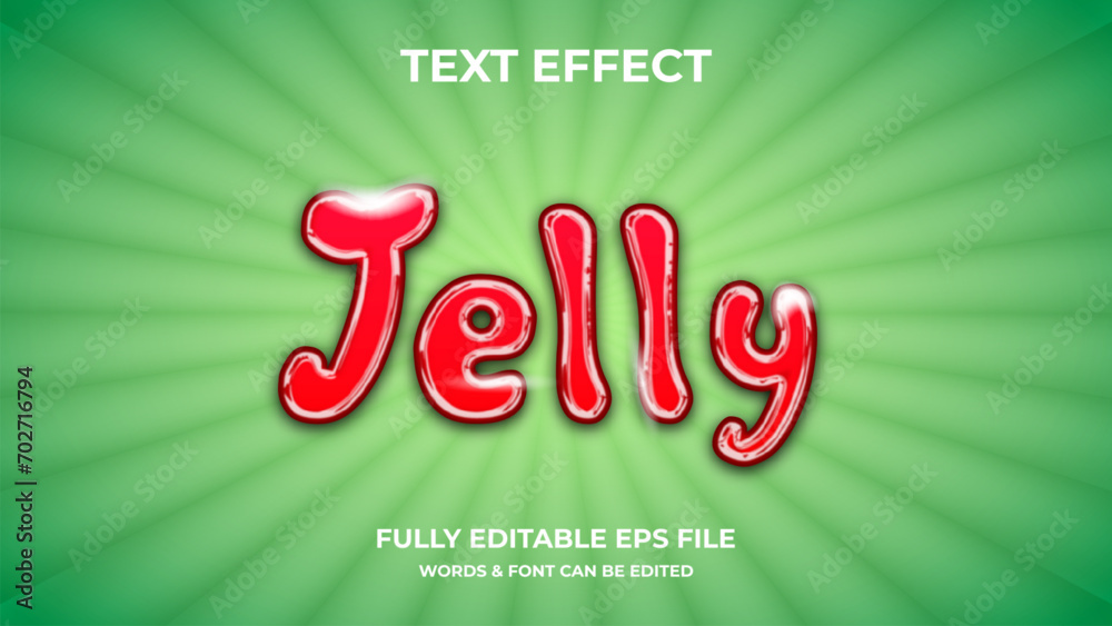 Jelly 3D text effect editable modern lettering typography font style ...