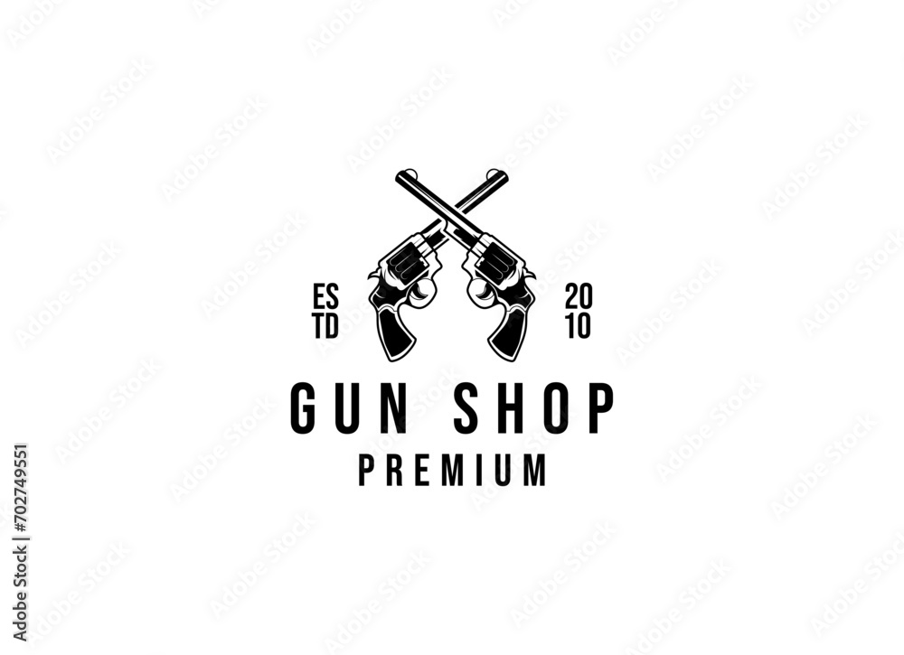 Classic vintage style gun shop logo. Shooting club logo design Stock ...