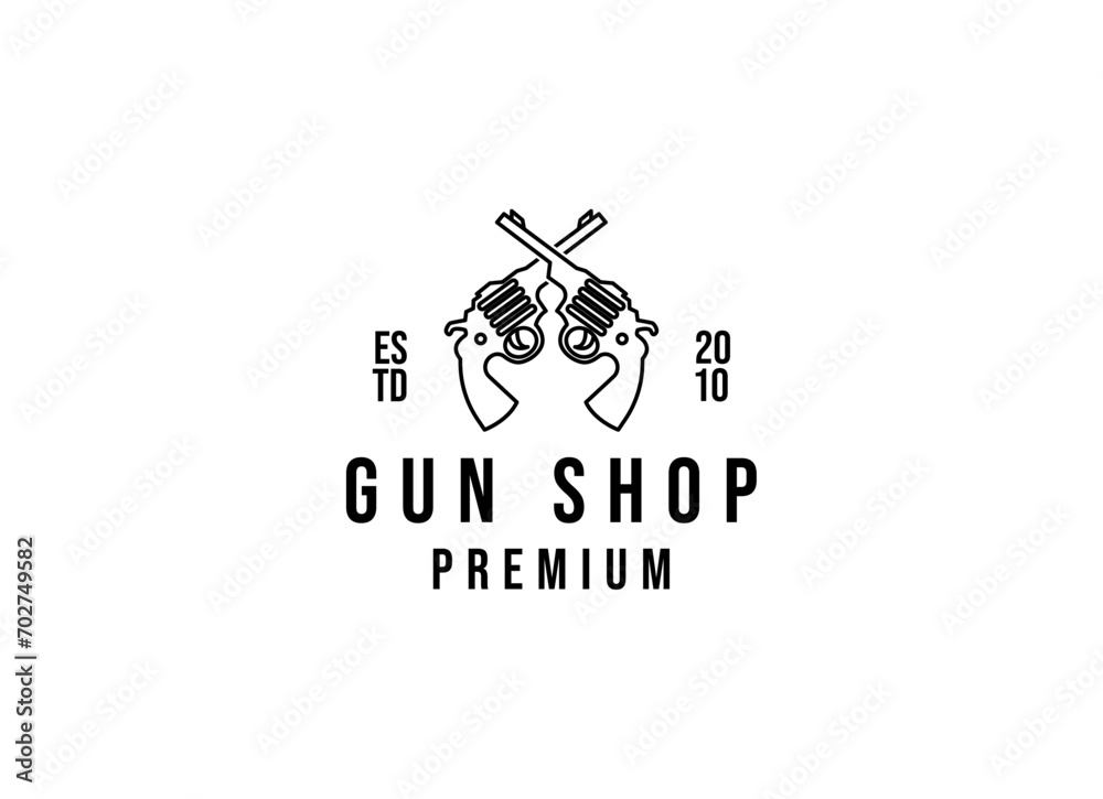 Classic vintage style gun shop logo. Shooting club logo design Stock ...