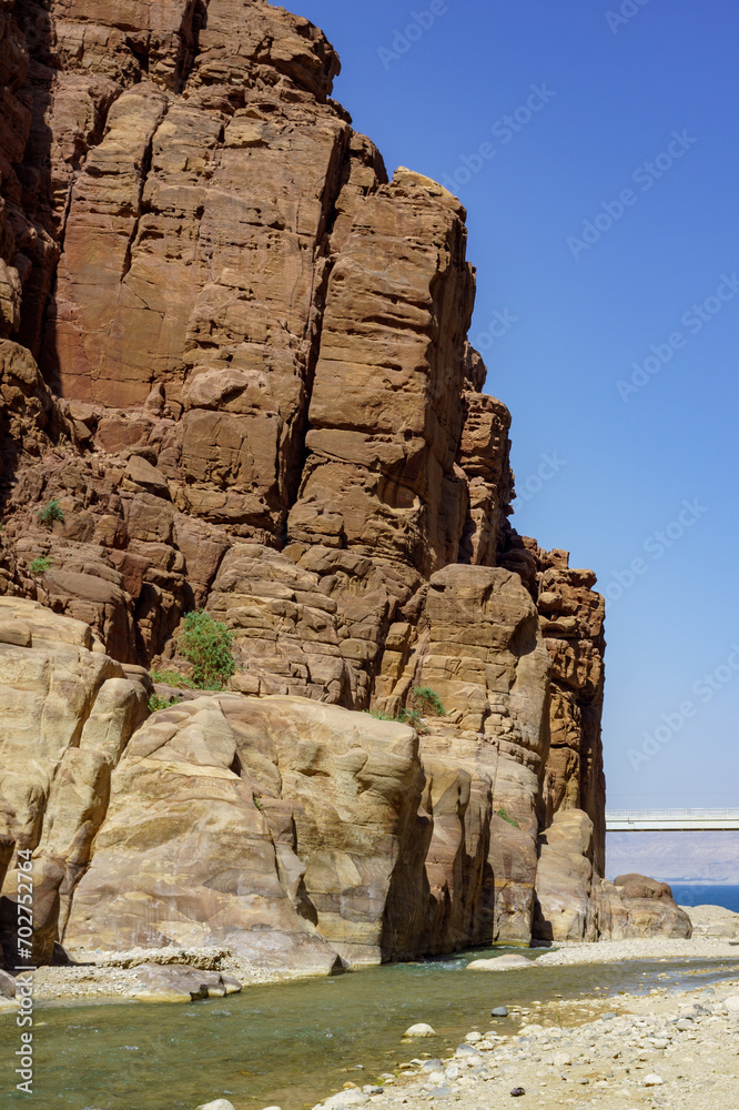 Jordan. Wadi Al Mujib Canyon in Wadi Mujib Nature Biosphere Reserve ...