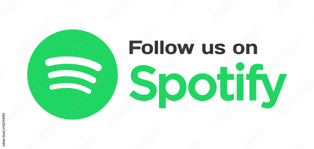 Spotify follow us icon. Isolated social media follow us on Spotify logo ...