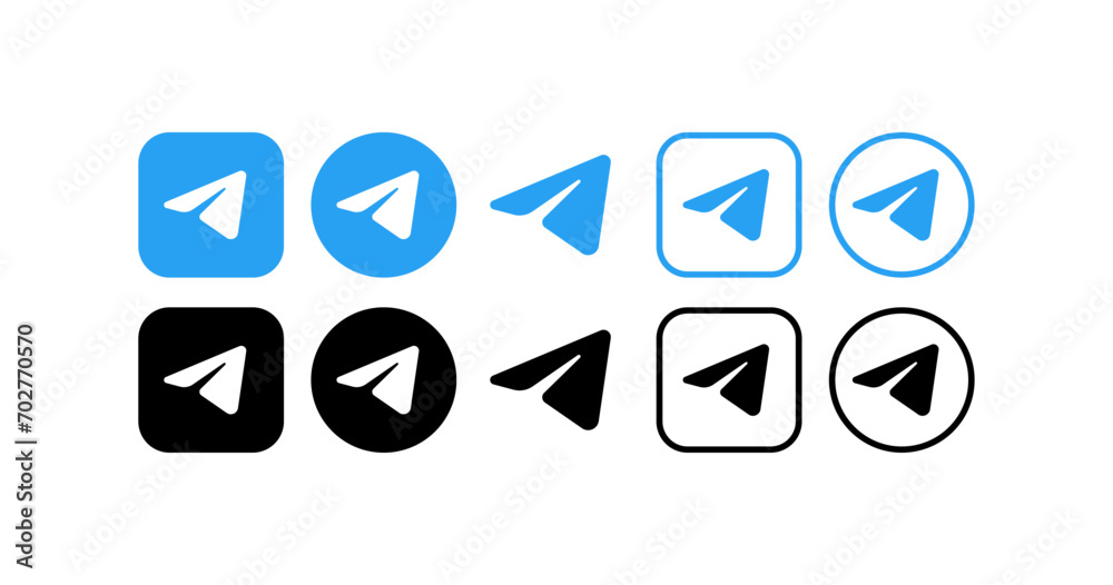 Vecteur Stock Telegram social media logo icons. Telegram social network ...