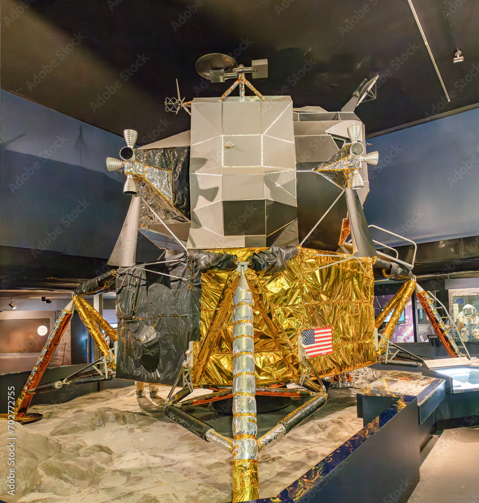 London, UK - May 19, 2023: Lunar Module Eagle LM-5, the spacecraft that served as the crewed ...