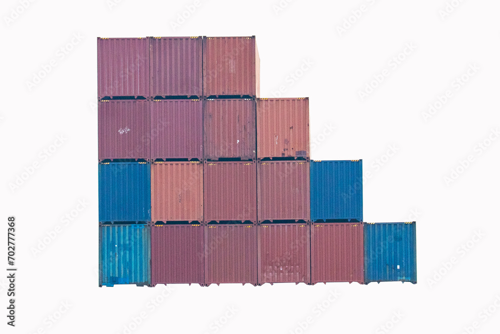 Containers Frontal Side View Stack Containers Harbor Wait Mother Vessel Berth Industrial