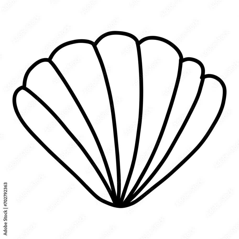 Scallop Sea Shell isolated on a transparent. Vector illustration in ...