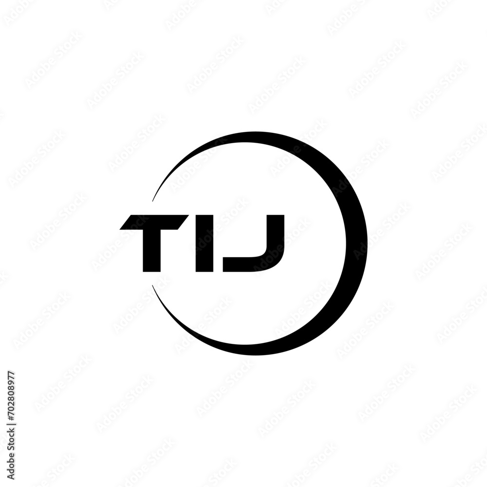 TIJ letter logo design with white background in illustrator, cube logo ...