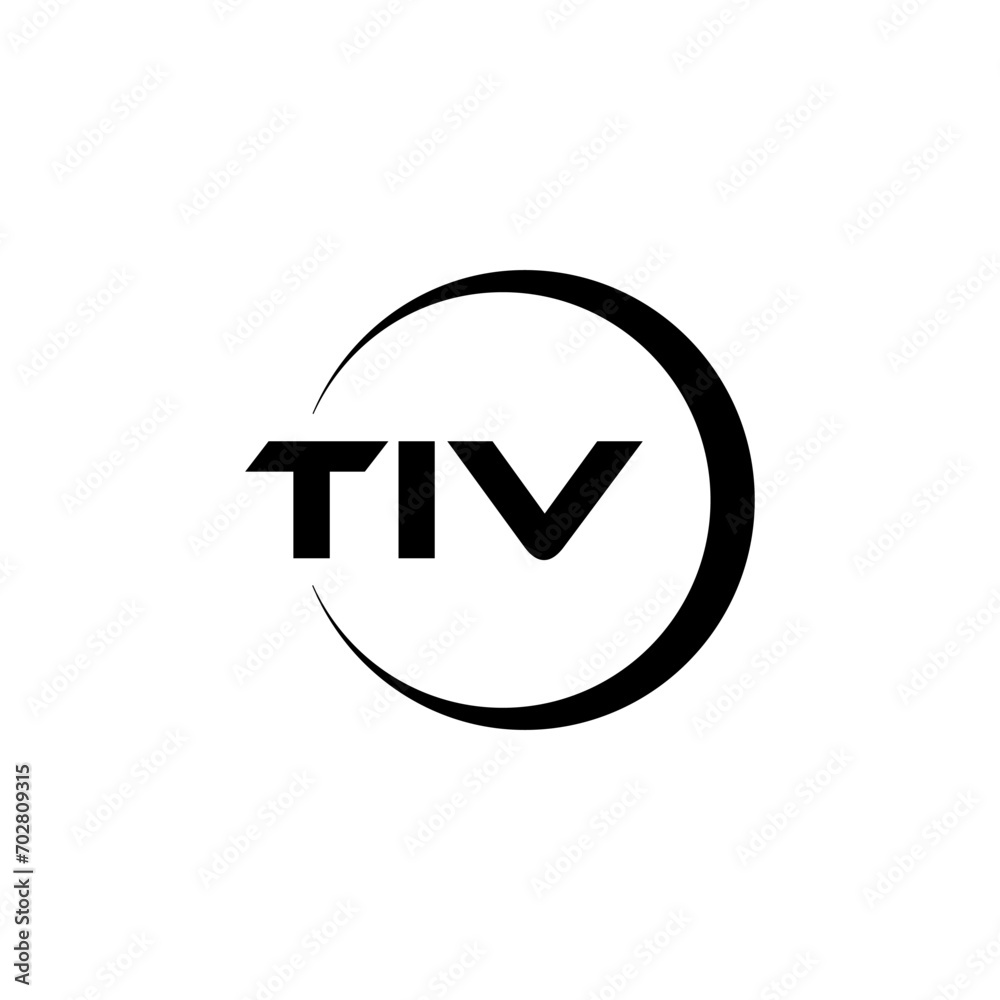 TIV letter logo design with white background in illustrator, cube logo ...