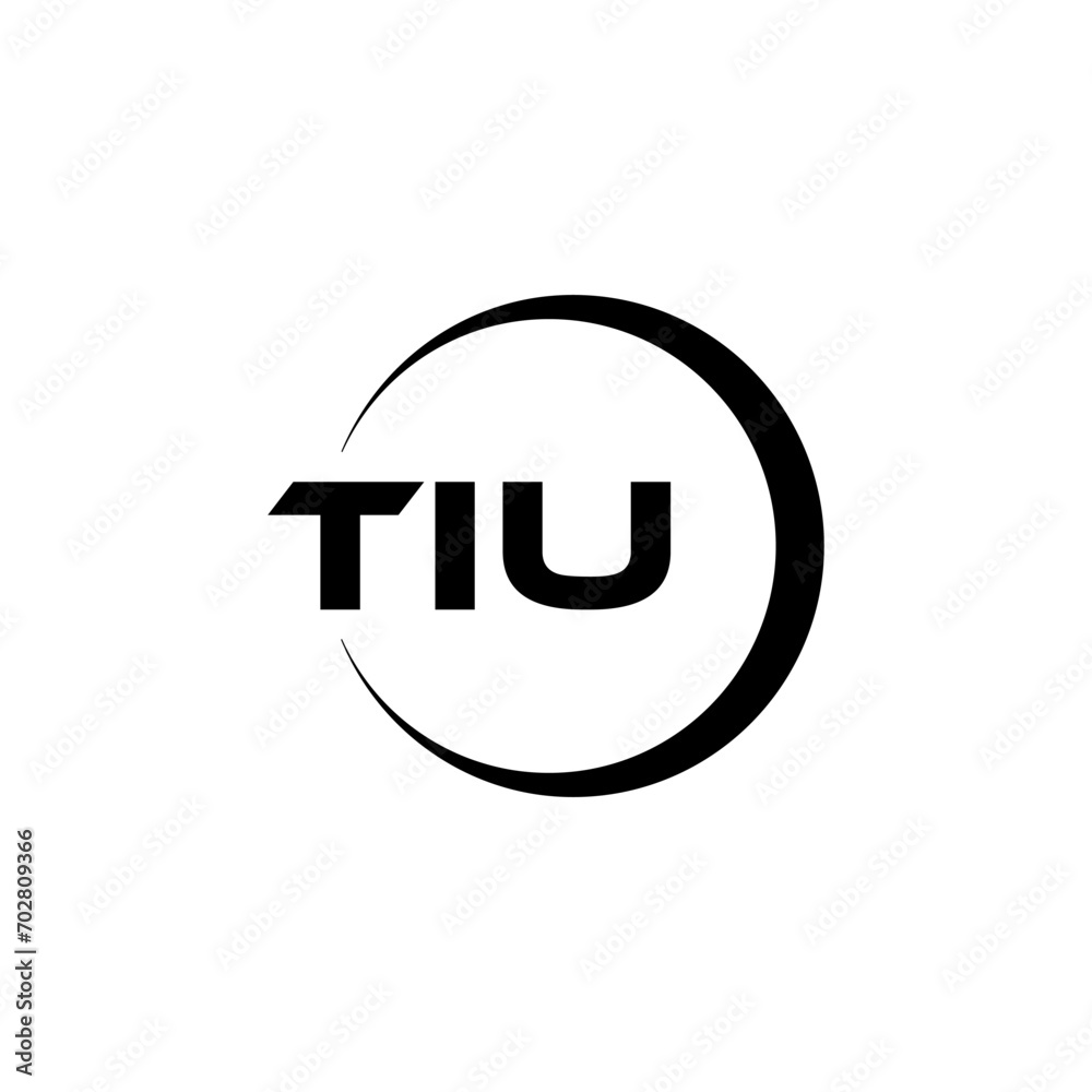 Vetor do Stock: TIU letter logo design with white background in ...