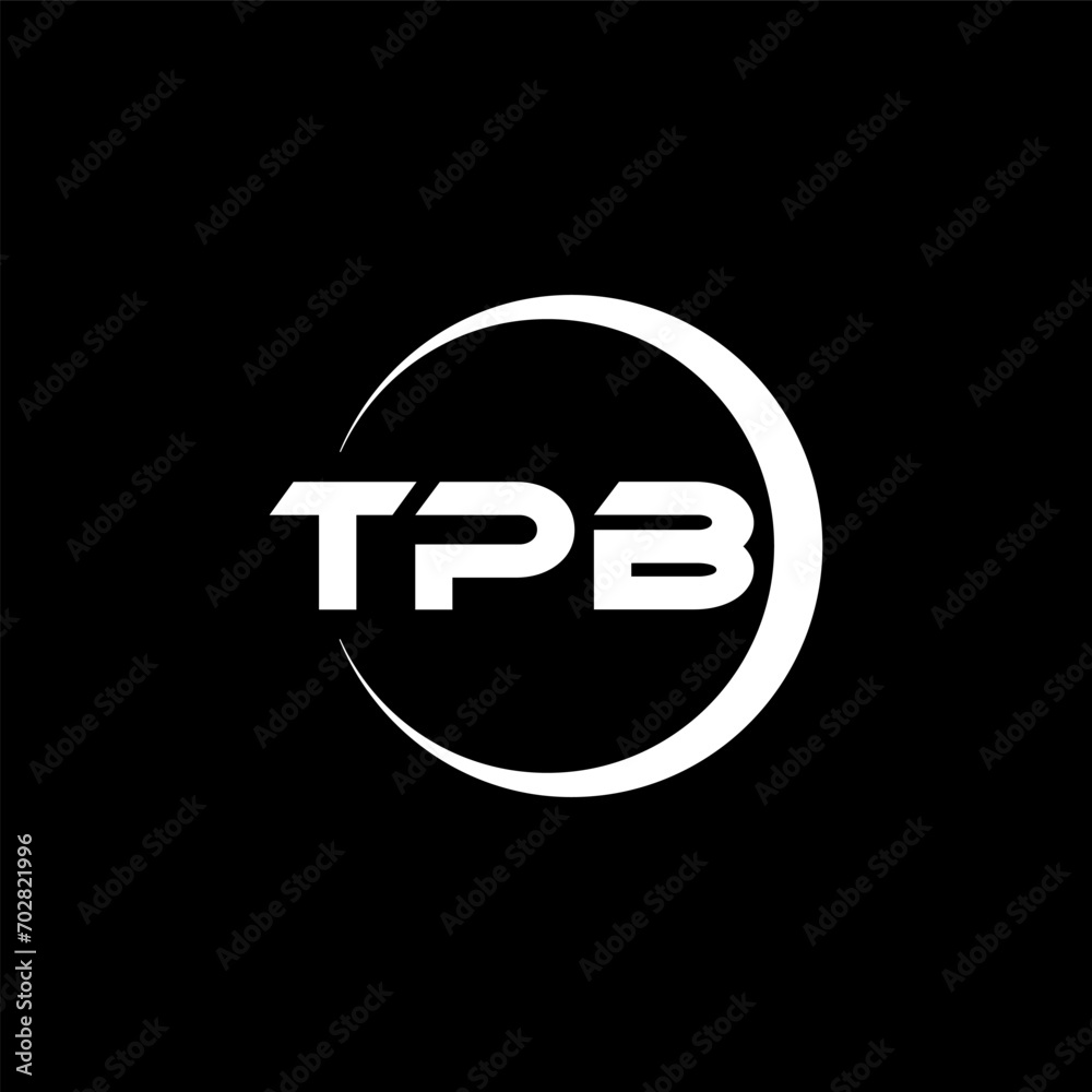 TPB letter logo design with black background in illustrator, cube logo ...