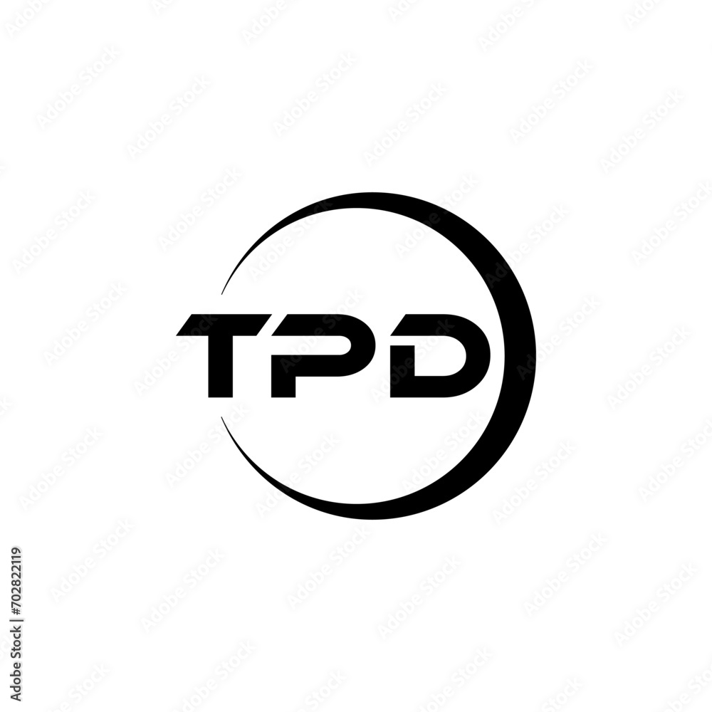 TPD letter logo design with white background in illustrator, cube logo ...