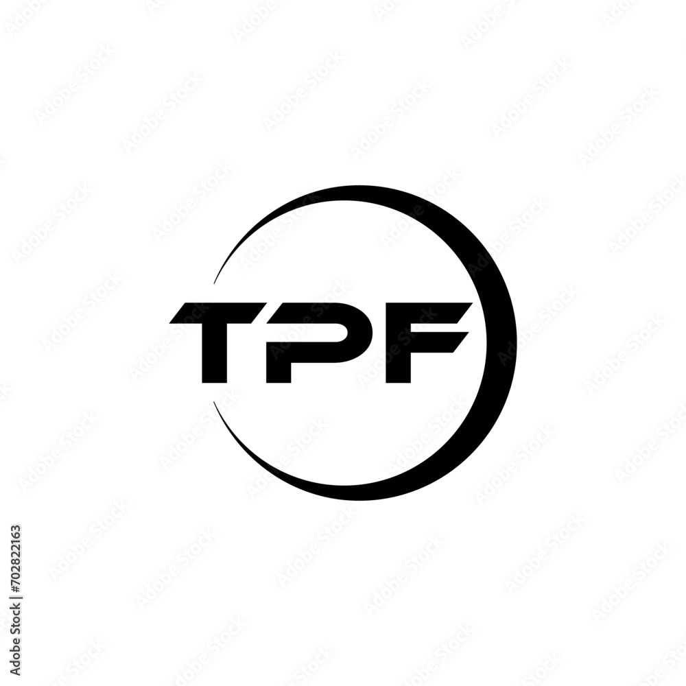 TPF letter logo design with white background in illustrator, cube logo ...