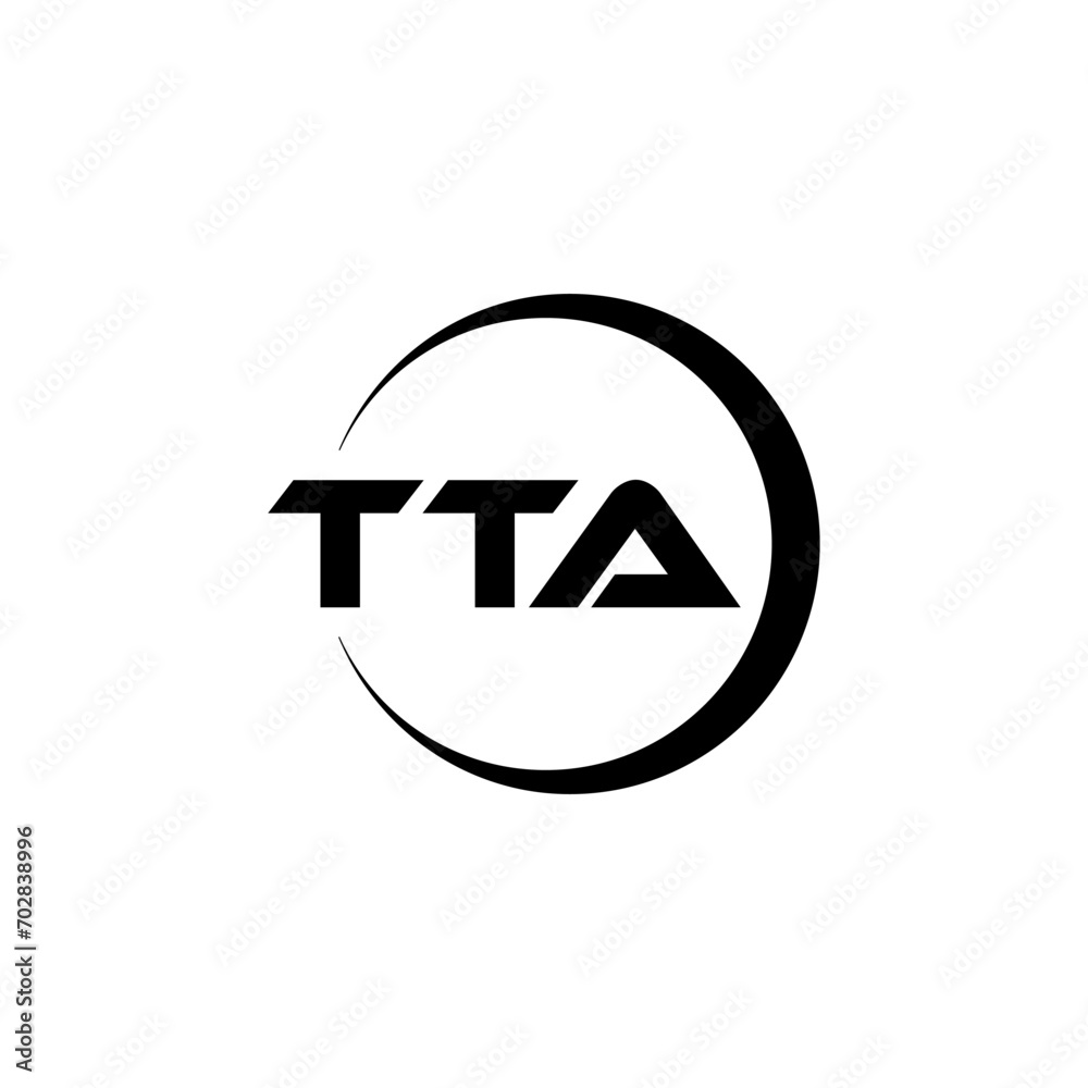 TTA letter logo design with white background in illustrator, cube logo ...