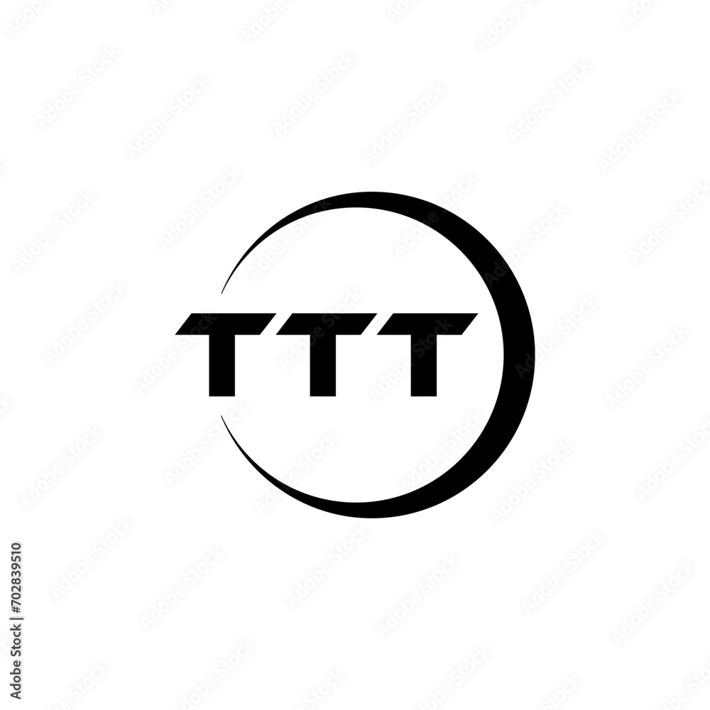 TTT letter logo design with white background in illustrator, cube logo ...