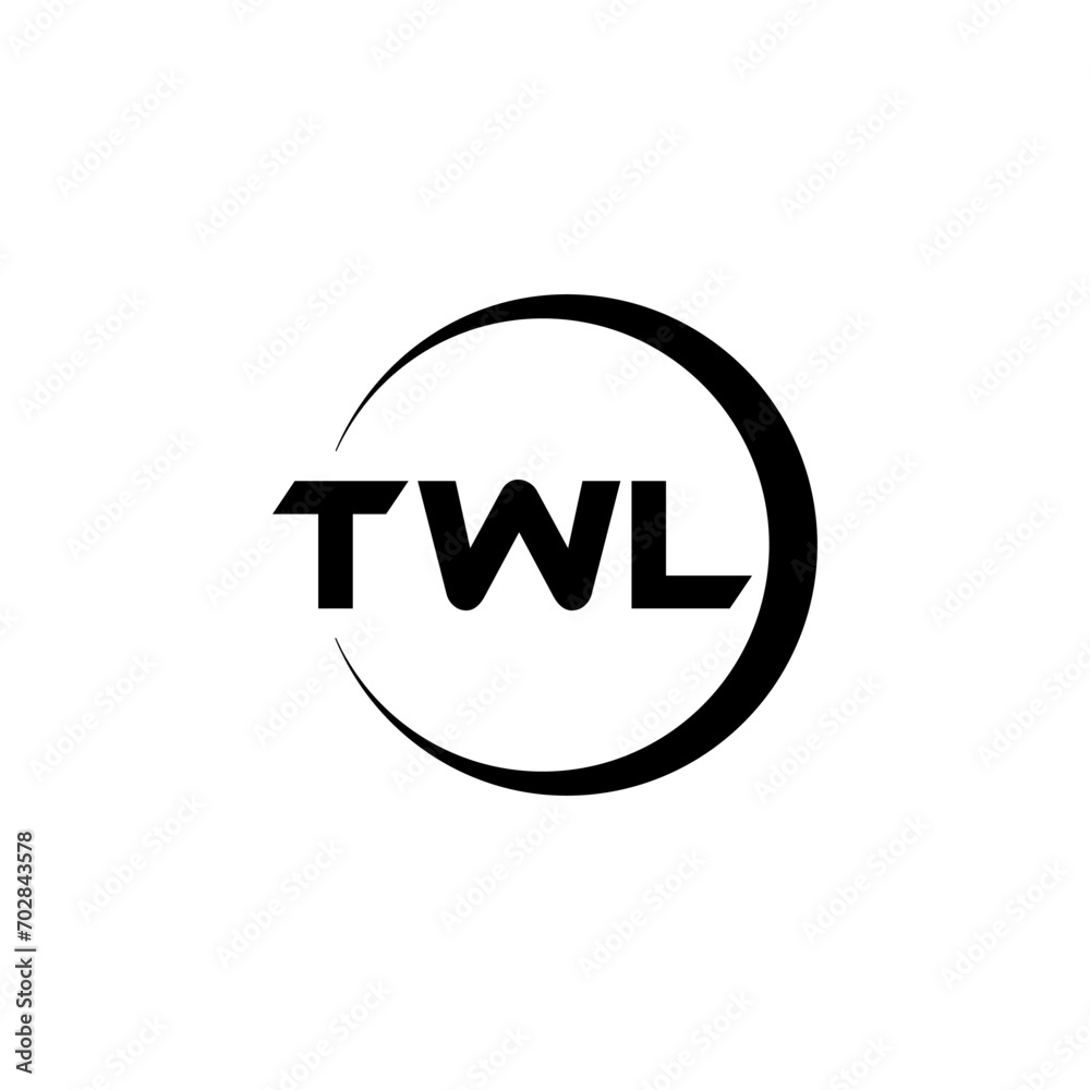 TWL letter logo design with white background in illustrator, cube logo ...