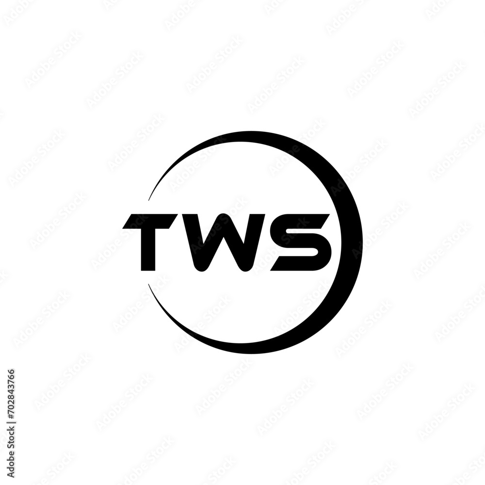 TWS letter logo design with white background in illustrator, cube logo ...
