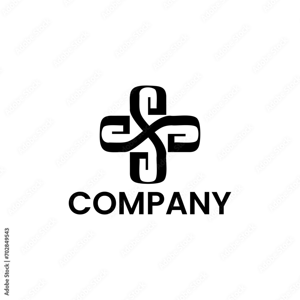 Two letter S logo vector that forms a medical symbol, simple and unique ...